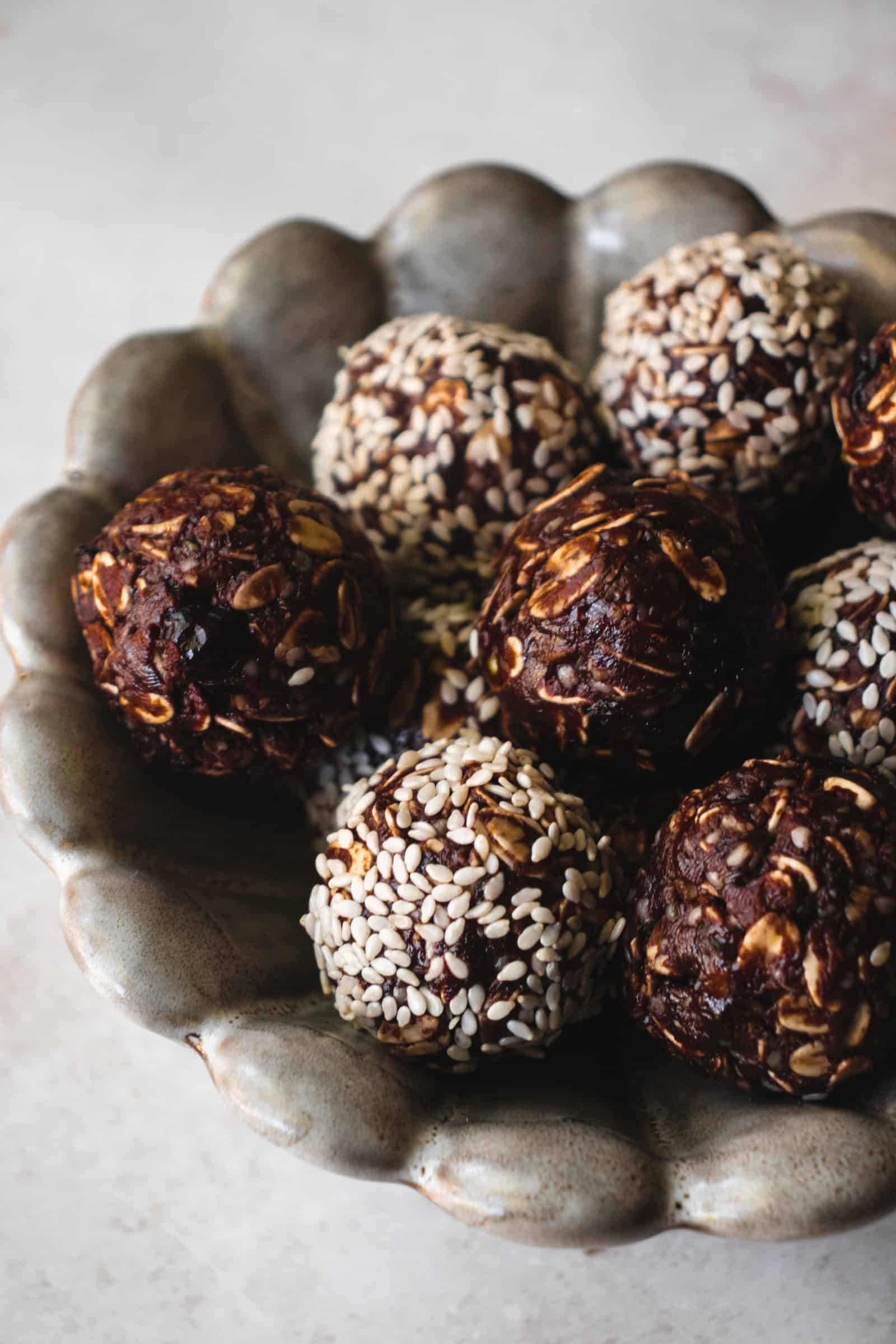Chocolate Cranberry Bliss Balls with Almond Butter (Gluten Free) • Heal ...